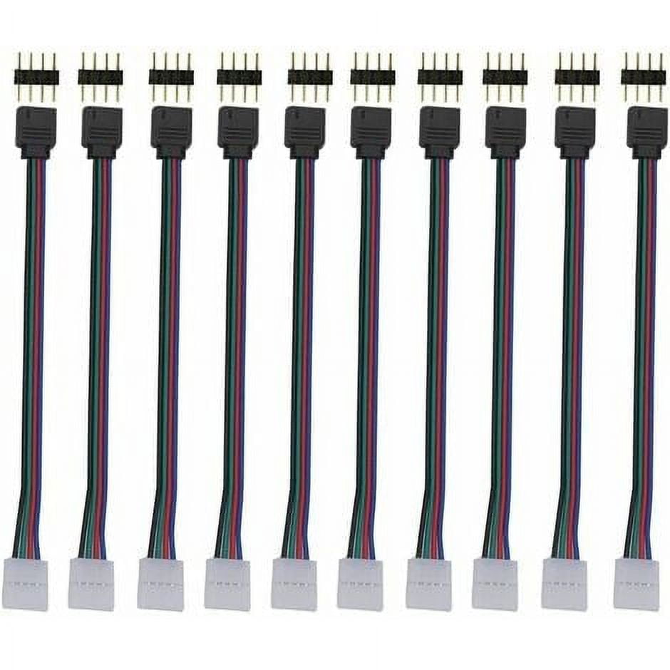 10pcs 3528/5050, 4-Pin Male/Female, 6.4" Adapters for TV Backlight, Cabinet Lighting, Compatible ...