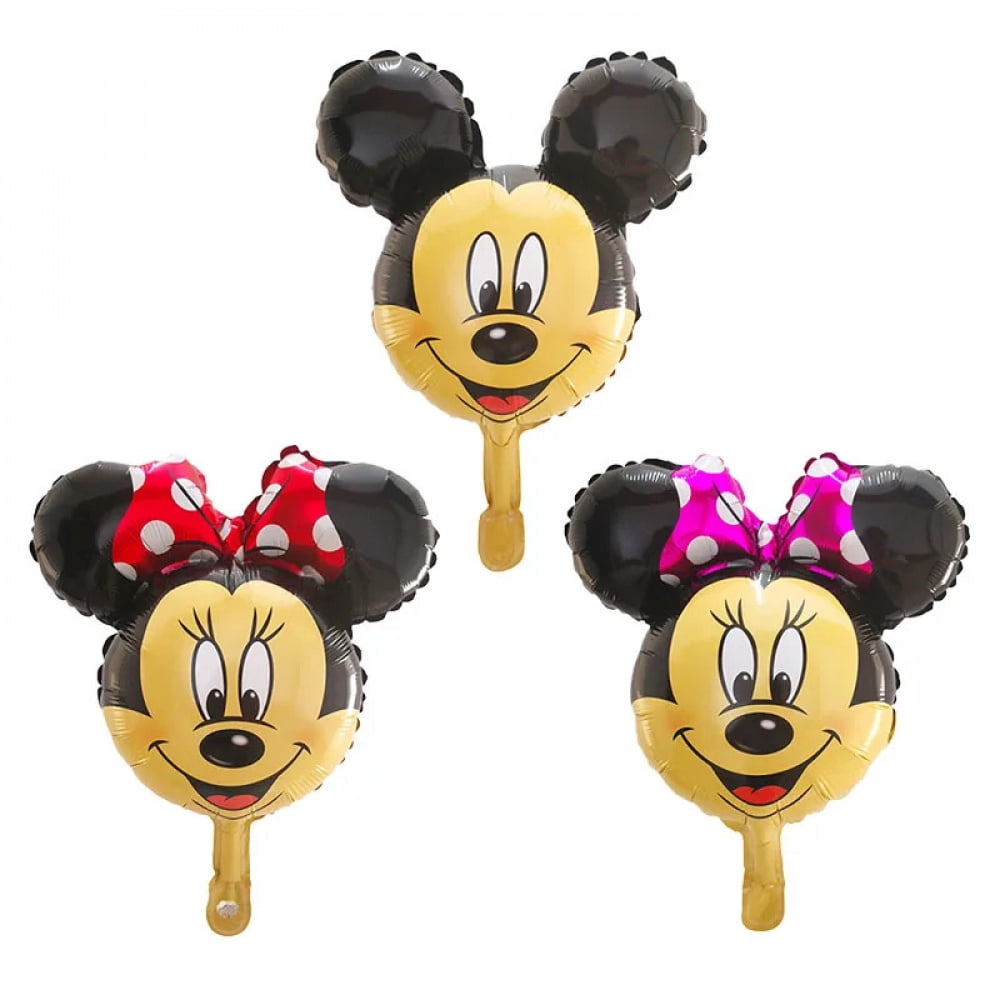 10pcs 36*30cm Cute Mini Mickey Minnie Head Foil Balloons Baby Shower ...