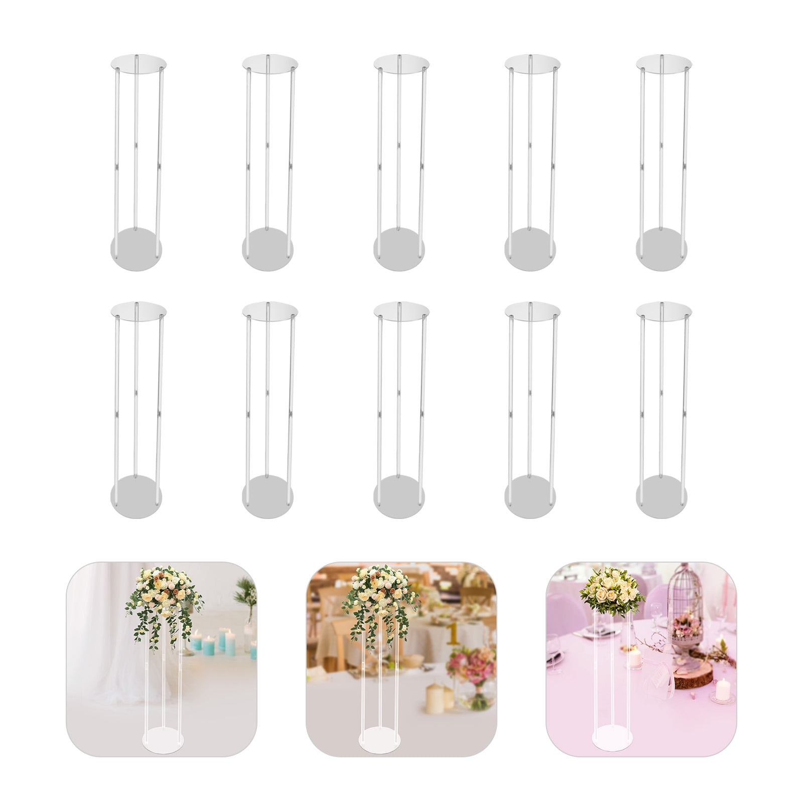 10pcs 39.4in Tall Acrylic Flower Stand Clear Cylinder Flower Vase ...