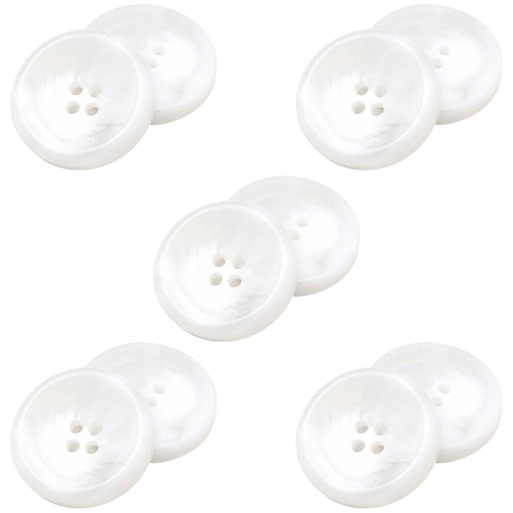 10pcs 4-Hole Sewing Buttons, Resin Round Flat Craft Replacement Buttons ...