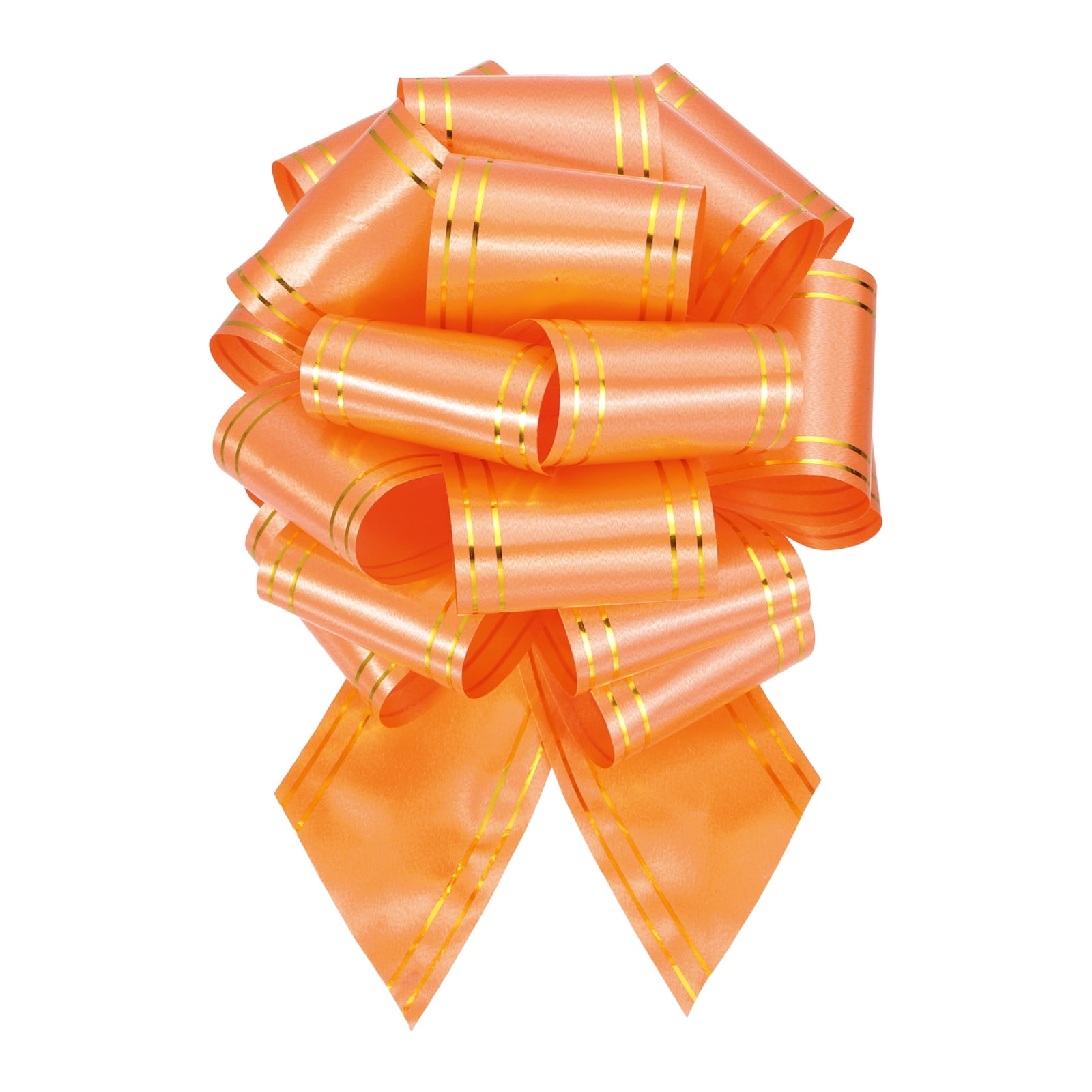 10pcs 4 Inch Large Pull Bow Metallic Orange Gift Wrapping Bows with ...