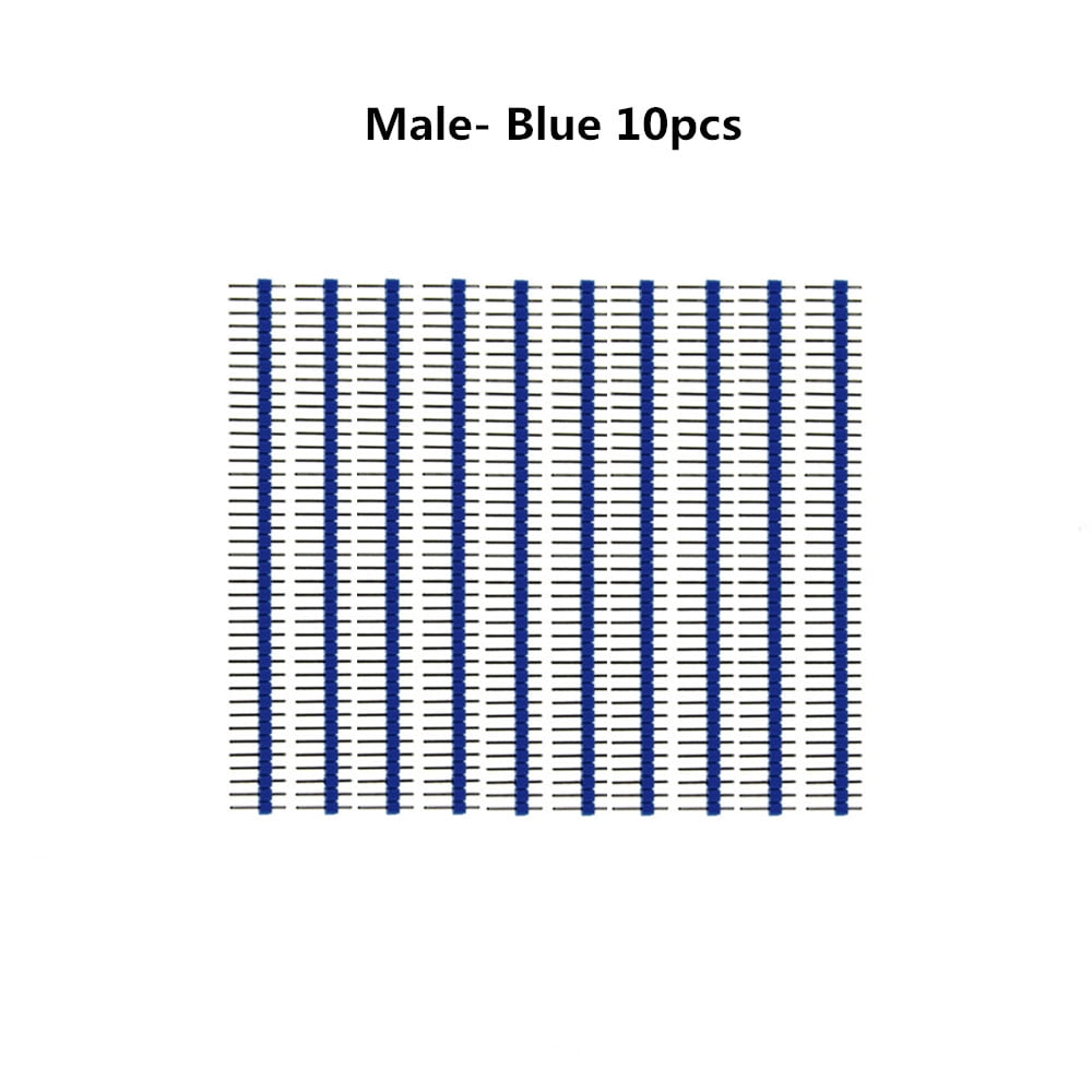 10pcs 40 Pin 1x40 Single Row Male and Female 2.54 Breakable Pin Header ...