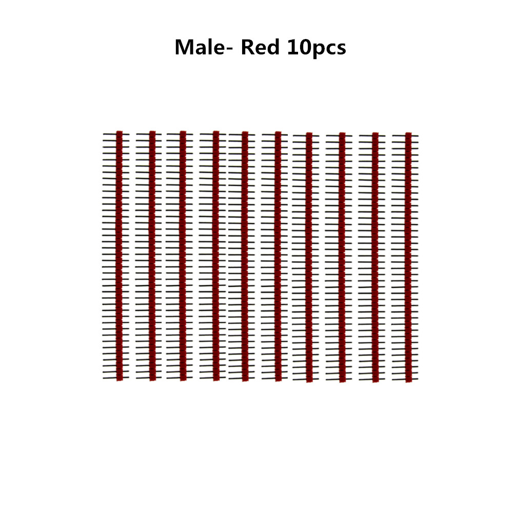 10pcs 40 Pin 1x40 Single Row Male and Female 2.54 Breakable Pin Header ...