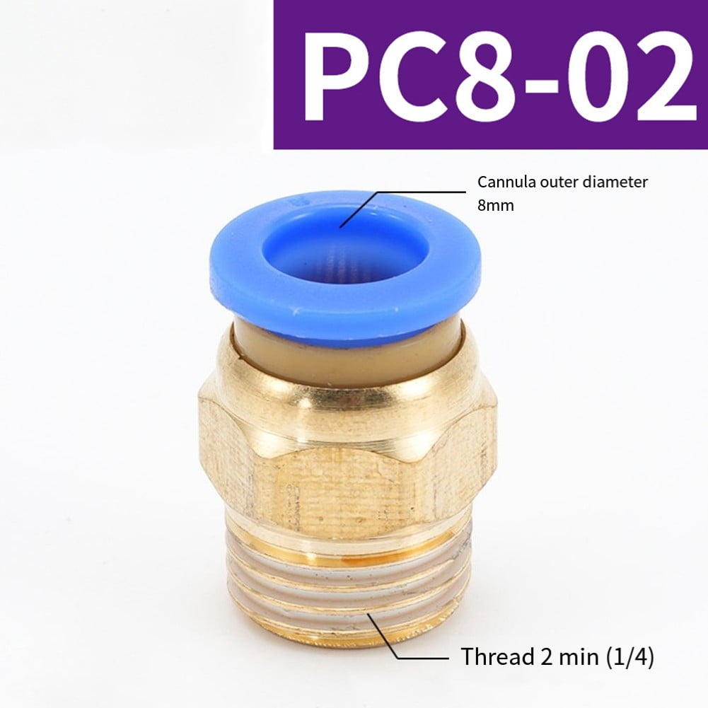 10pcs 4mm-16mm Copper Pneumatic Air Connector Adapter M5 1/8" 1/4" 3/8 ...