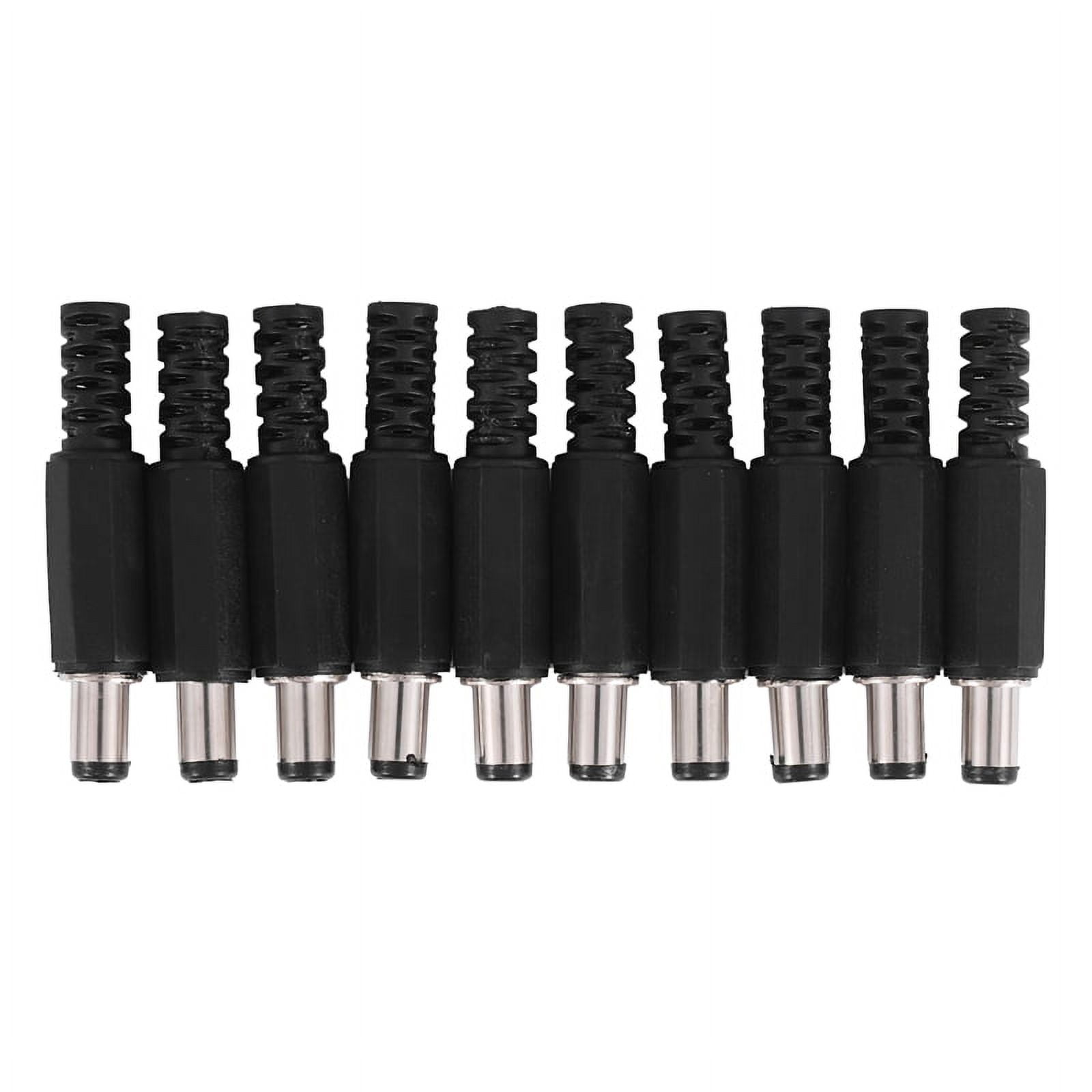 10pcs 5.5x2.1mm Male Solder Dc Barrel Tip Plug Jack Straight Connectors ...