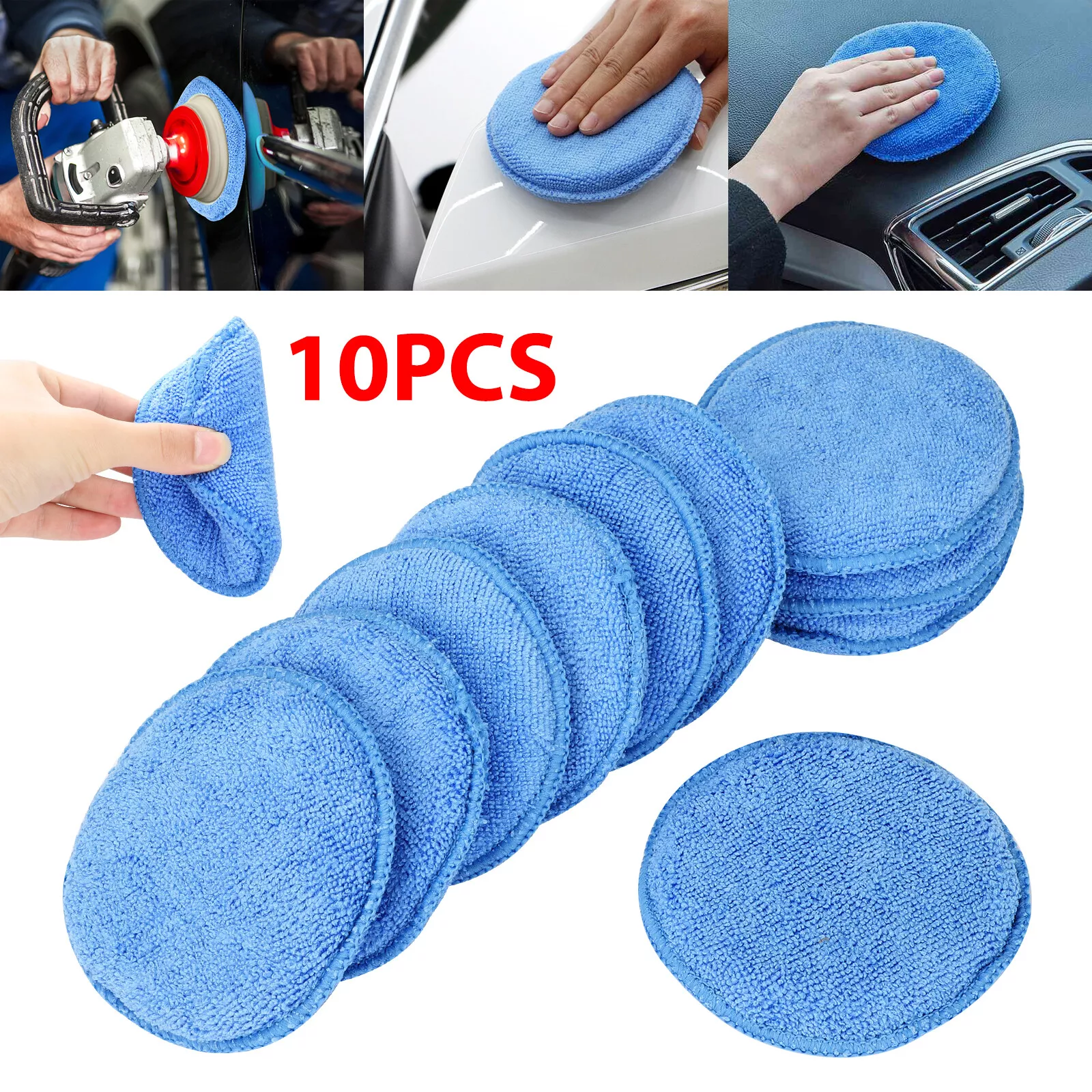 10pcs 5" Foam Sponge Applicator Pad Car Buffing Polish Wax Vehicle ...
