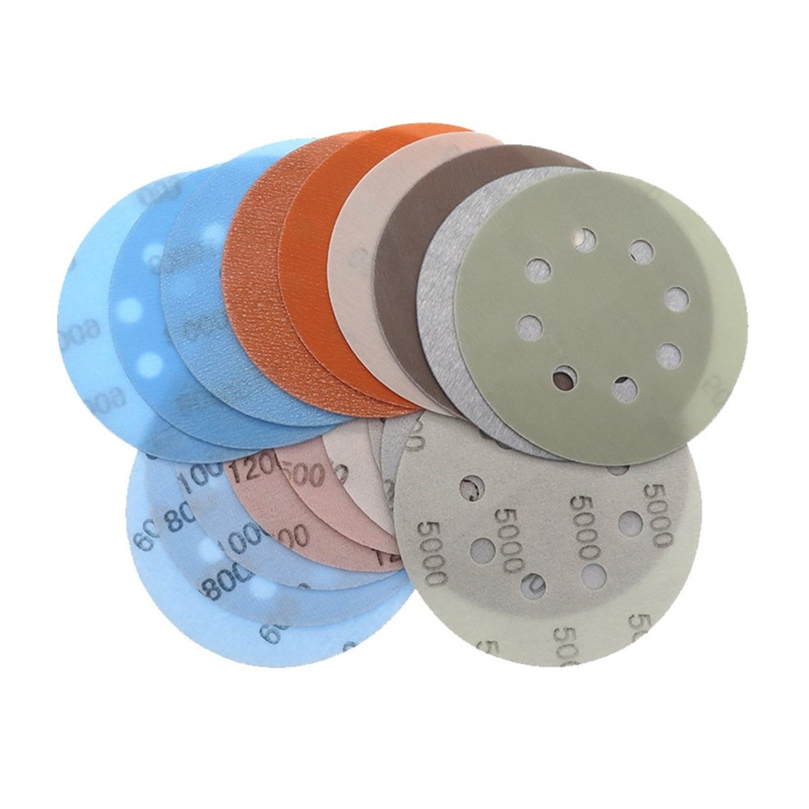 10pcs 5 Inch 8 Holes FV Superfine Sandpaper Wet/Dry Sanding Discs Hook ...