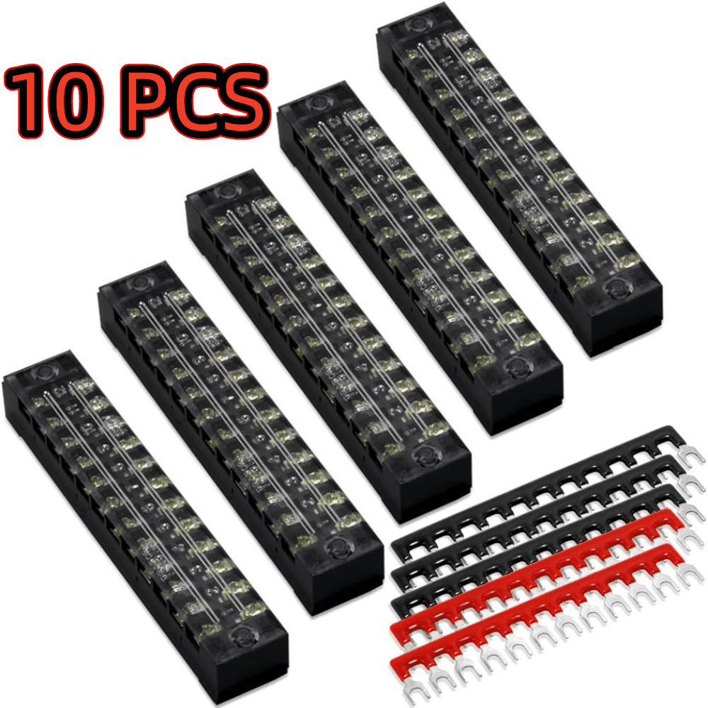 10pcs (5 Sets) 12 Positions Dual Row 600V 15A Screw Terminal Strip ...