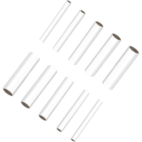 10pcs 5 Sizes 3/4/6/7/8mm Silver Tube Spacer Beads Stainless Steel ...