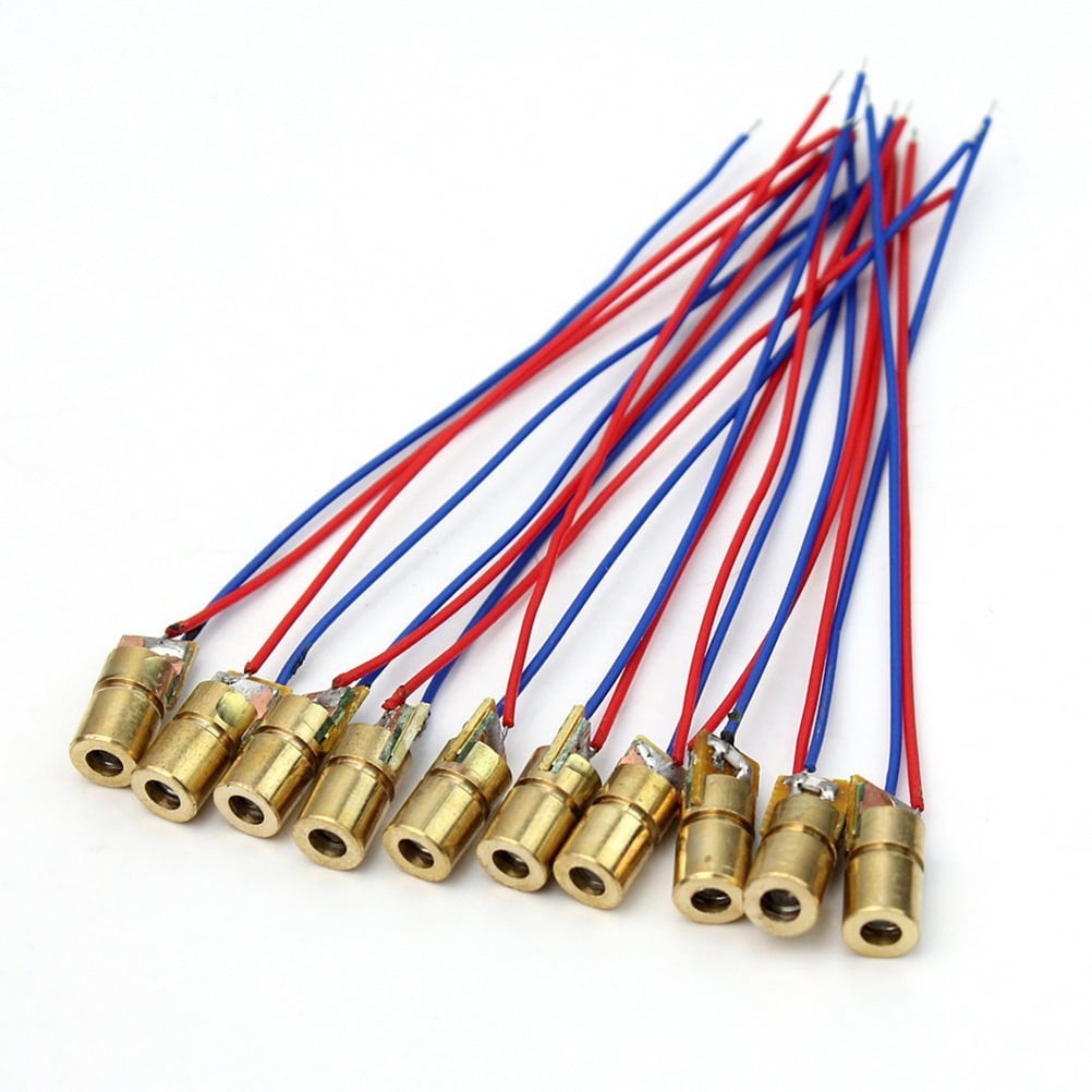 10pcs 5 Volt 5mW 650nm Red Dot Diode Module Heads - Walmart.com