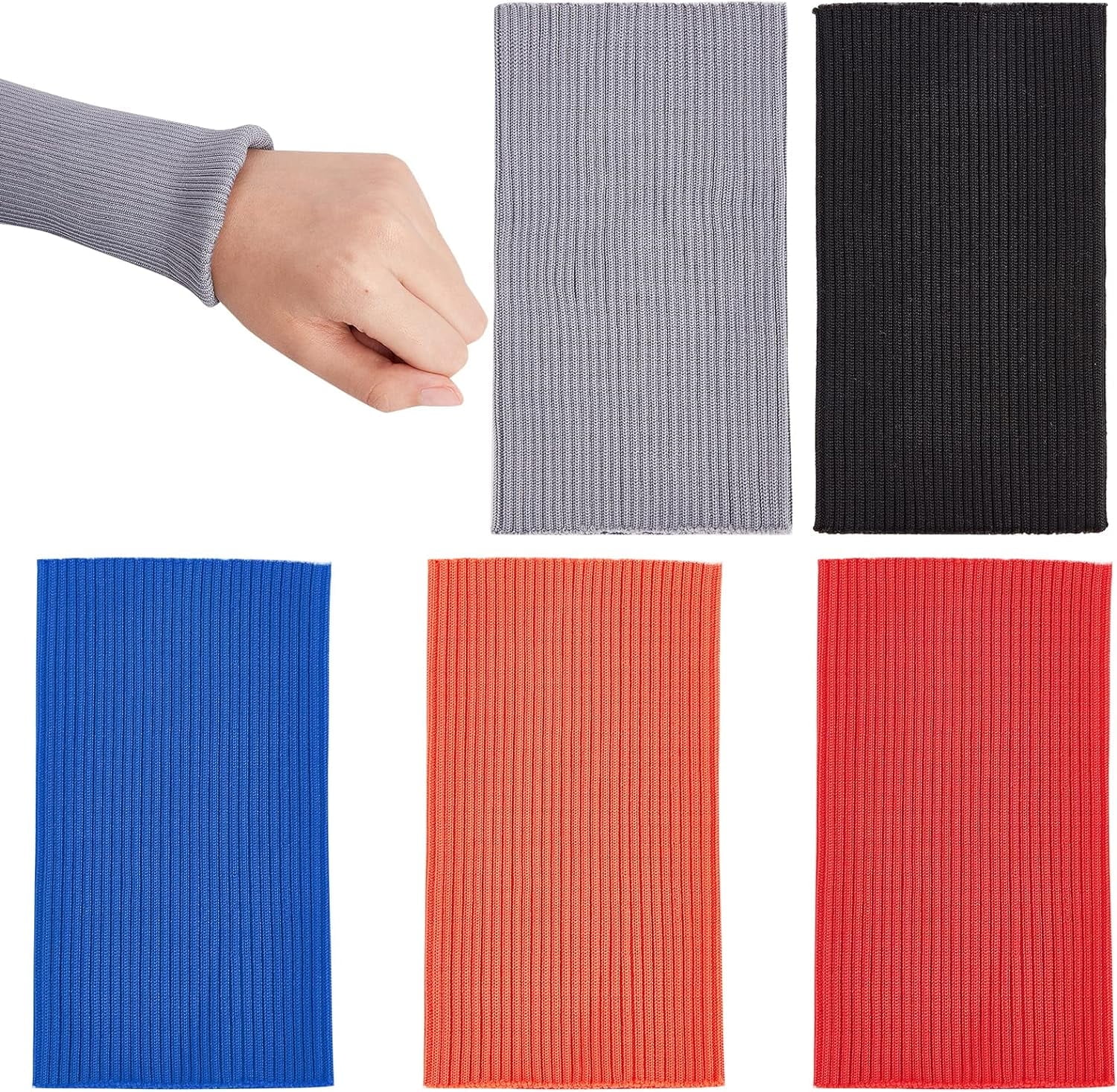 10pcs 5 colors Ribbing Cuff Material 15x8.4cm Tubular Rib Cuffing ...