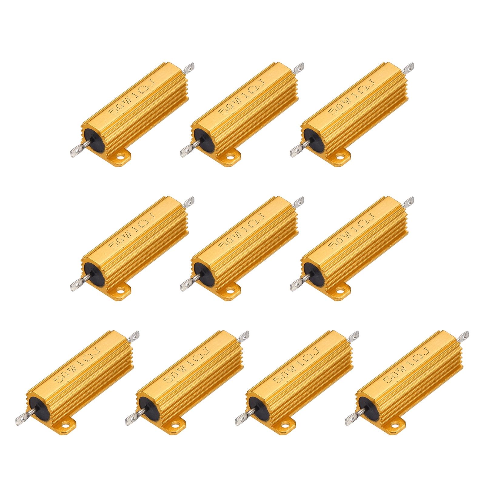 10pcs 50W 1 Ohm 5% Aluminum Housing Case Resistor, Wirewound Resistors ...
