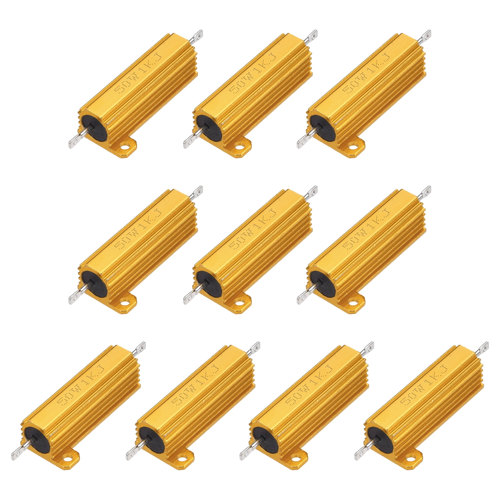 10pcs 50W 1K Ohm 5% Aluminum Housing Case Resistor, Wirewound Resistors ...