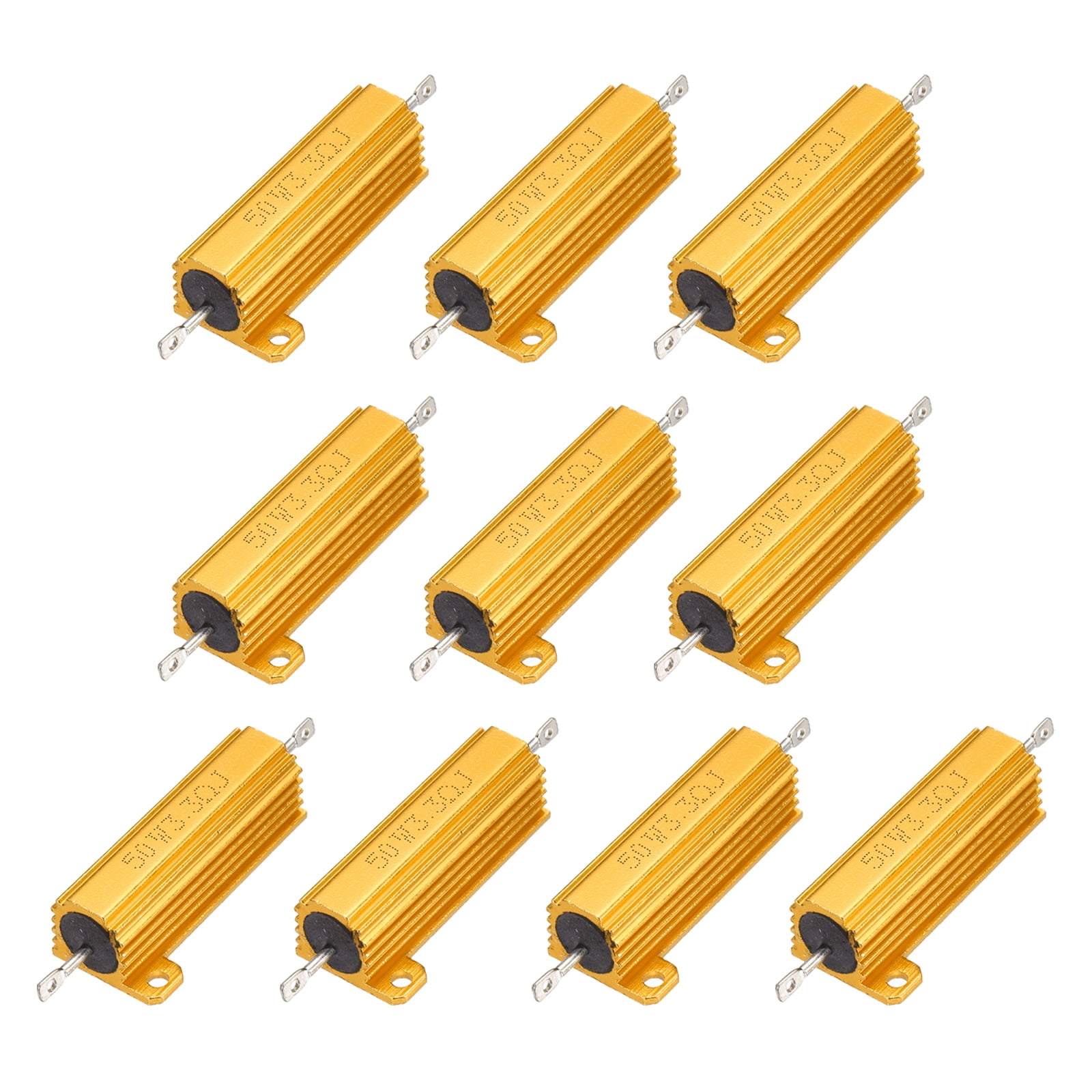 10pcs 50W 3.3 Ohm 5% Aluminum Housing Case Resistor, Wirewound ...