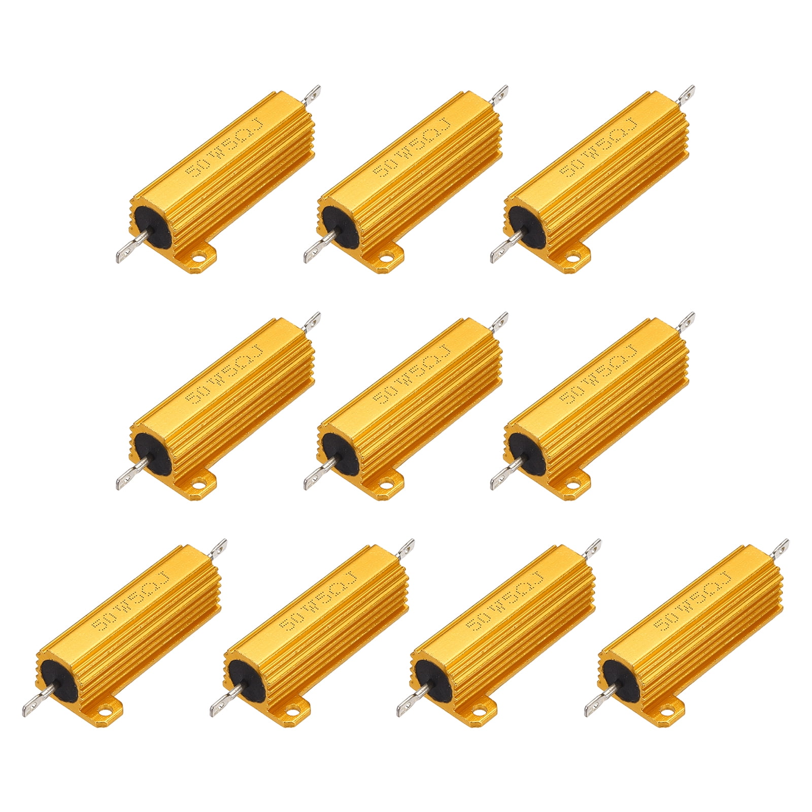 10pcs 50W 5 Ohm 5% Aluminum Housing Case Resistor, Wirewound Resistors ...