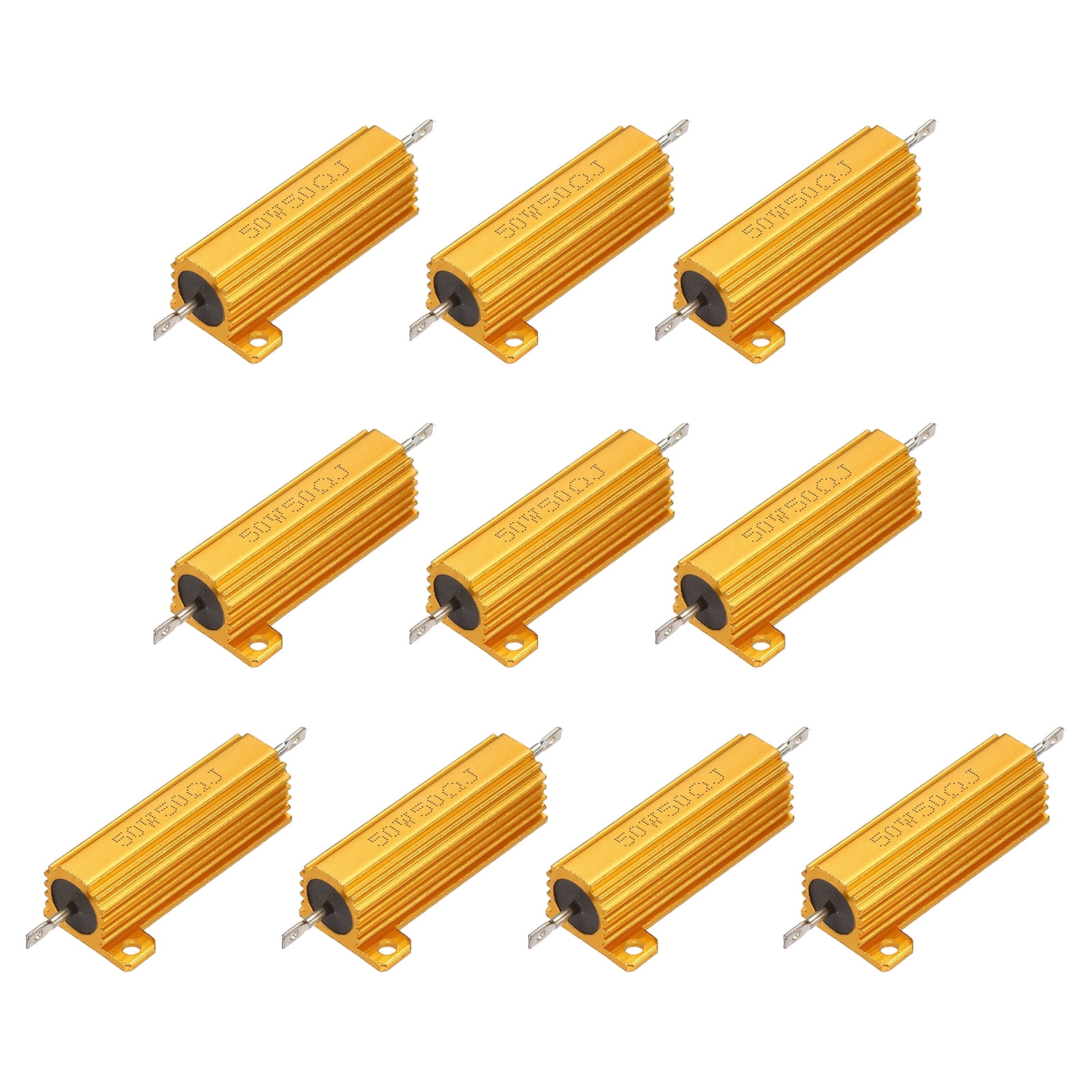 10pcs 50W 50 Ohm 5% Aluminum Housing Case Resistor, Wirewound Resistors ...