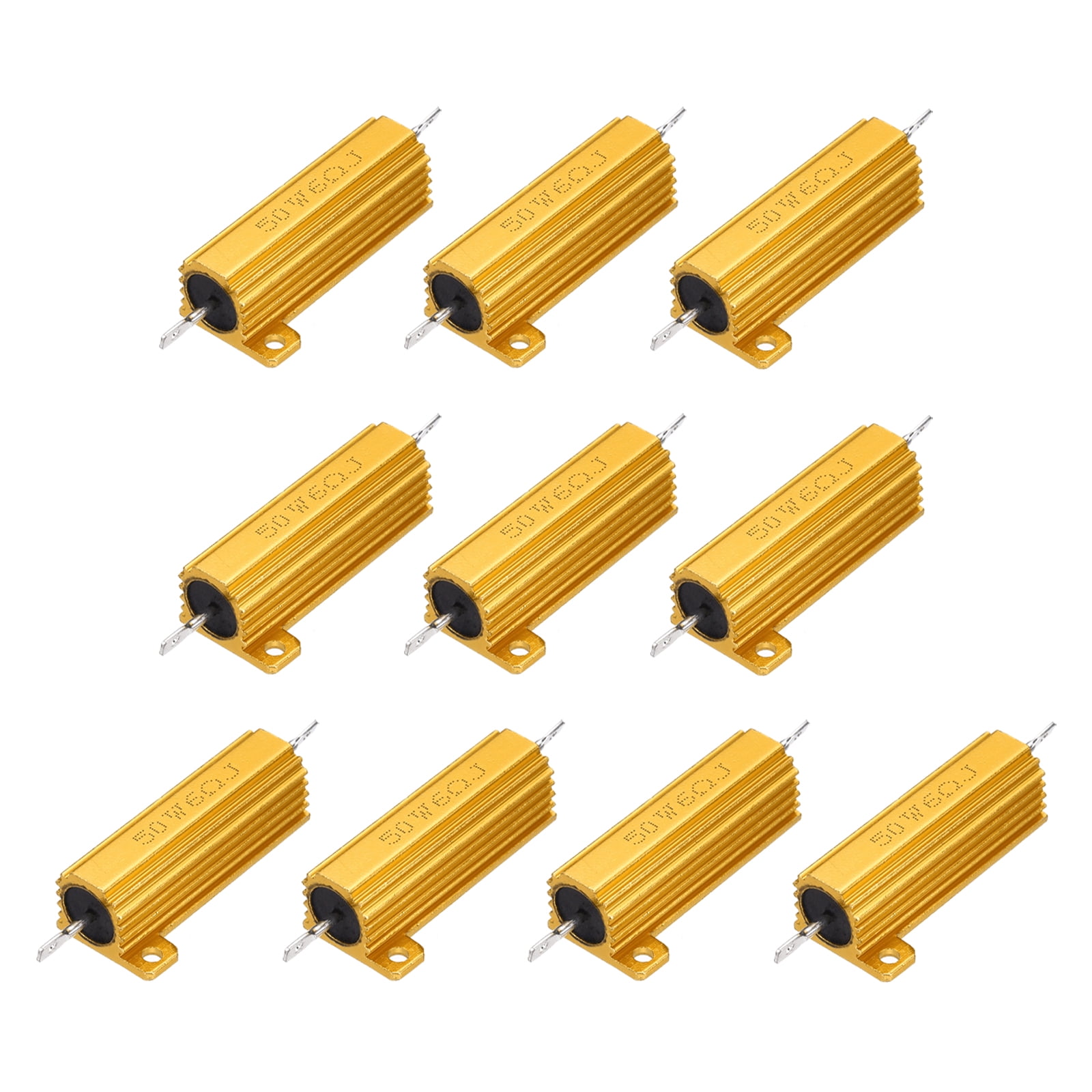 10pcs 50W 6 Ohm 5% Aluminum Housing Case Resistor, Wirewound Resistors ...