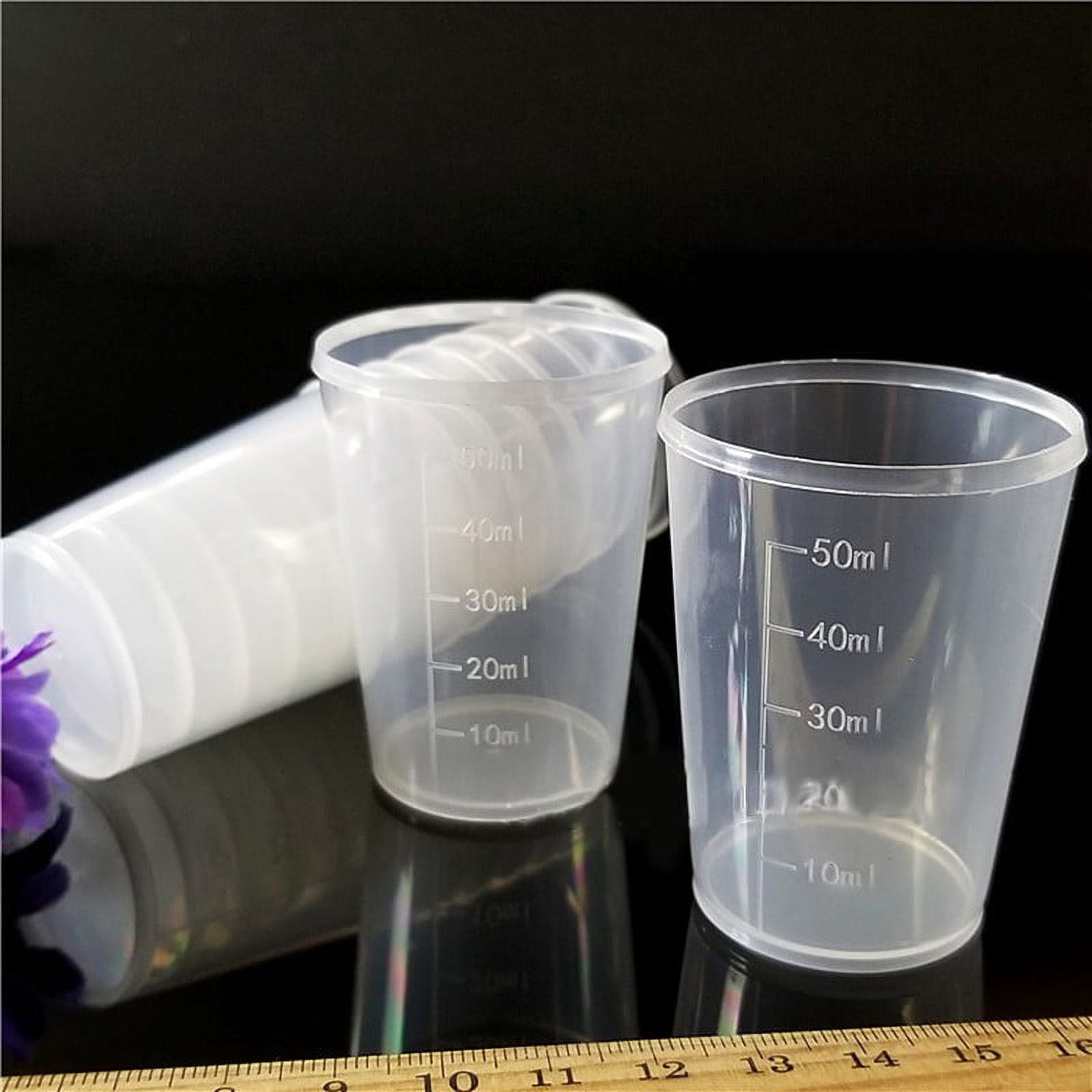 10pcs 50ml Plastic Measure Graduated Measuring Rice Medicine Cups ...