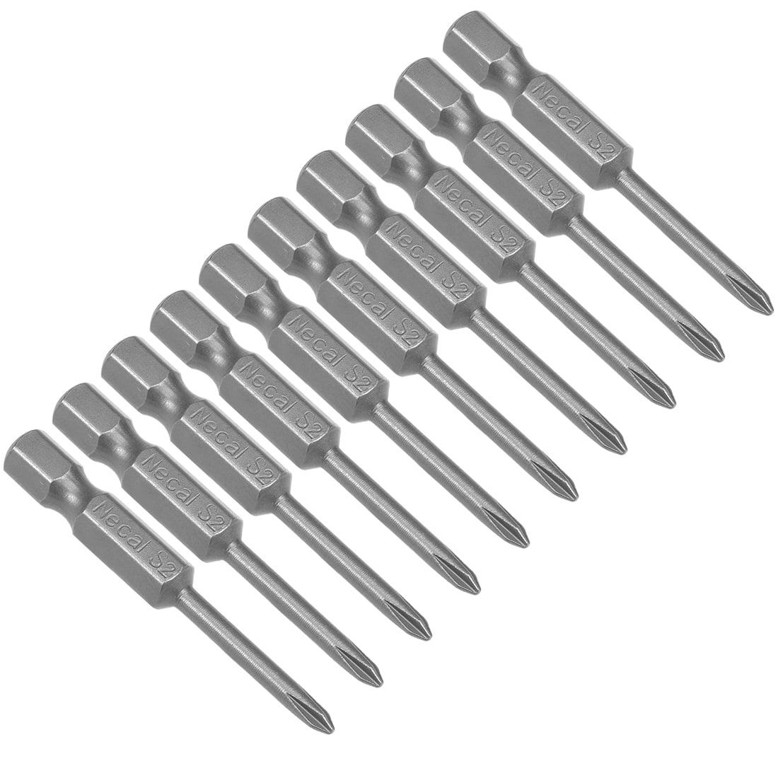 Uxcell 10Pcs 50mm 1/4" S2 Hex Shank PH0 Magnetic Phillips Head ...