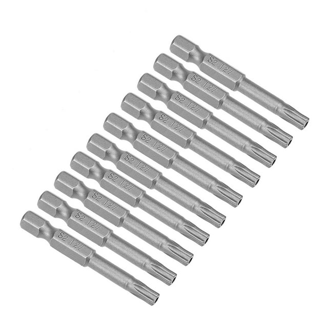 10Pcs 50mm 1/4" Hex Shank T27 Magnetic Star Security Head Screwdriver ...