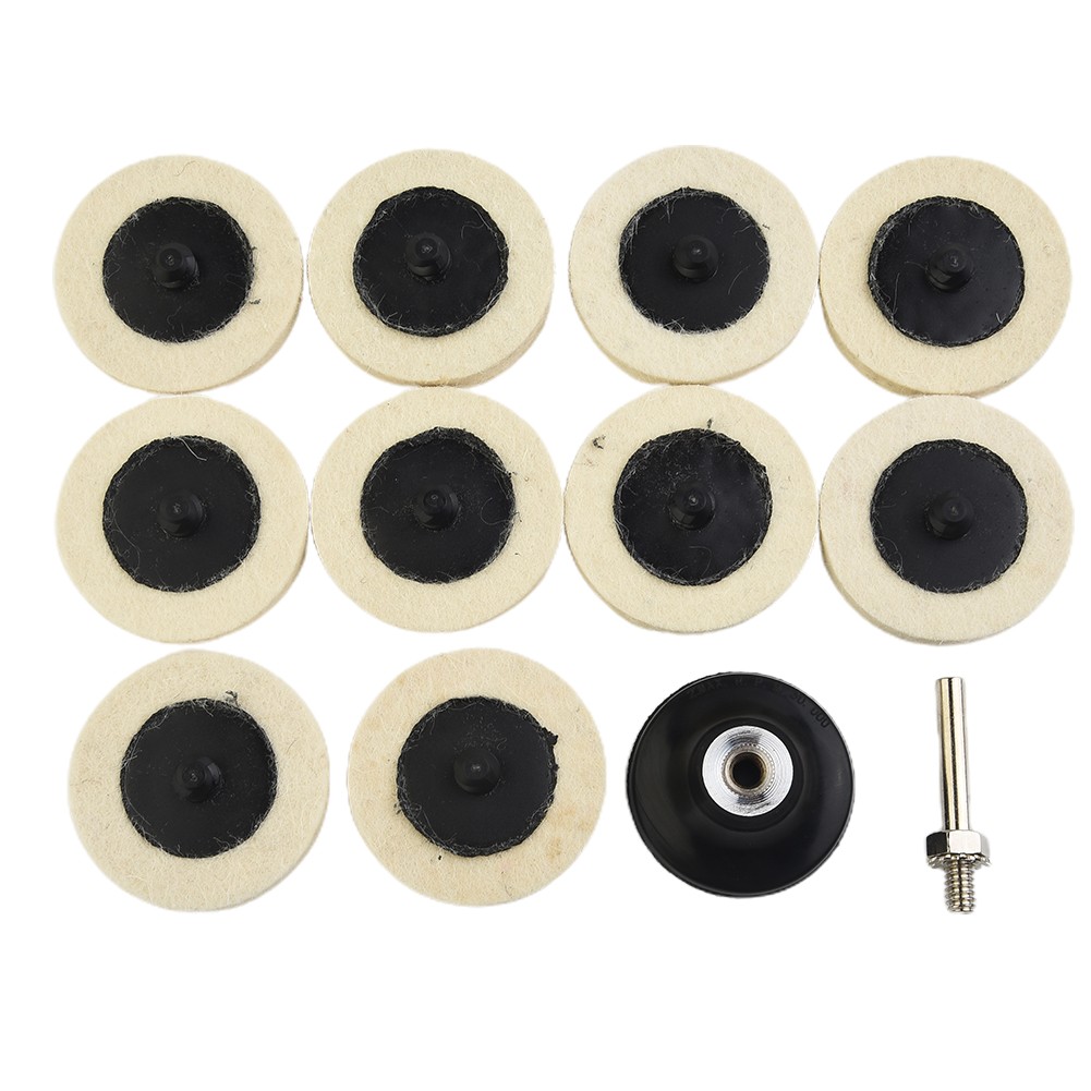 10pcs 50mm/2" Compressed Wool Felt Disc Polishing Buffing Pads Wheels+ ...