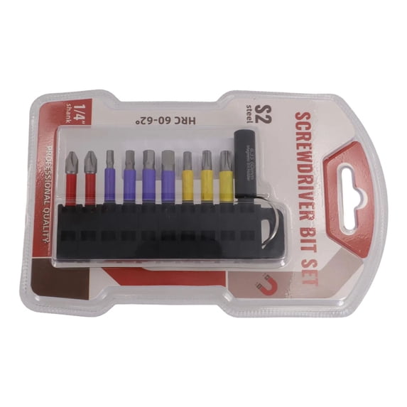 10pcs 50mm Magnetic Screwdriver Bit Set w 60mm Screwdriver bit holder ...
