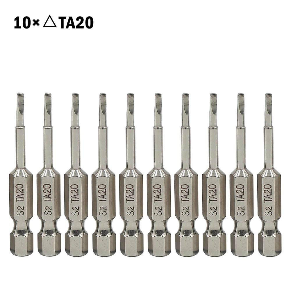 10pcs 50mm Magnetic Triangle Screwdriver Bits Steel 6.35mm Shank TA18 ...