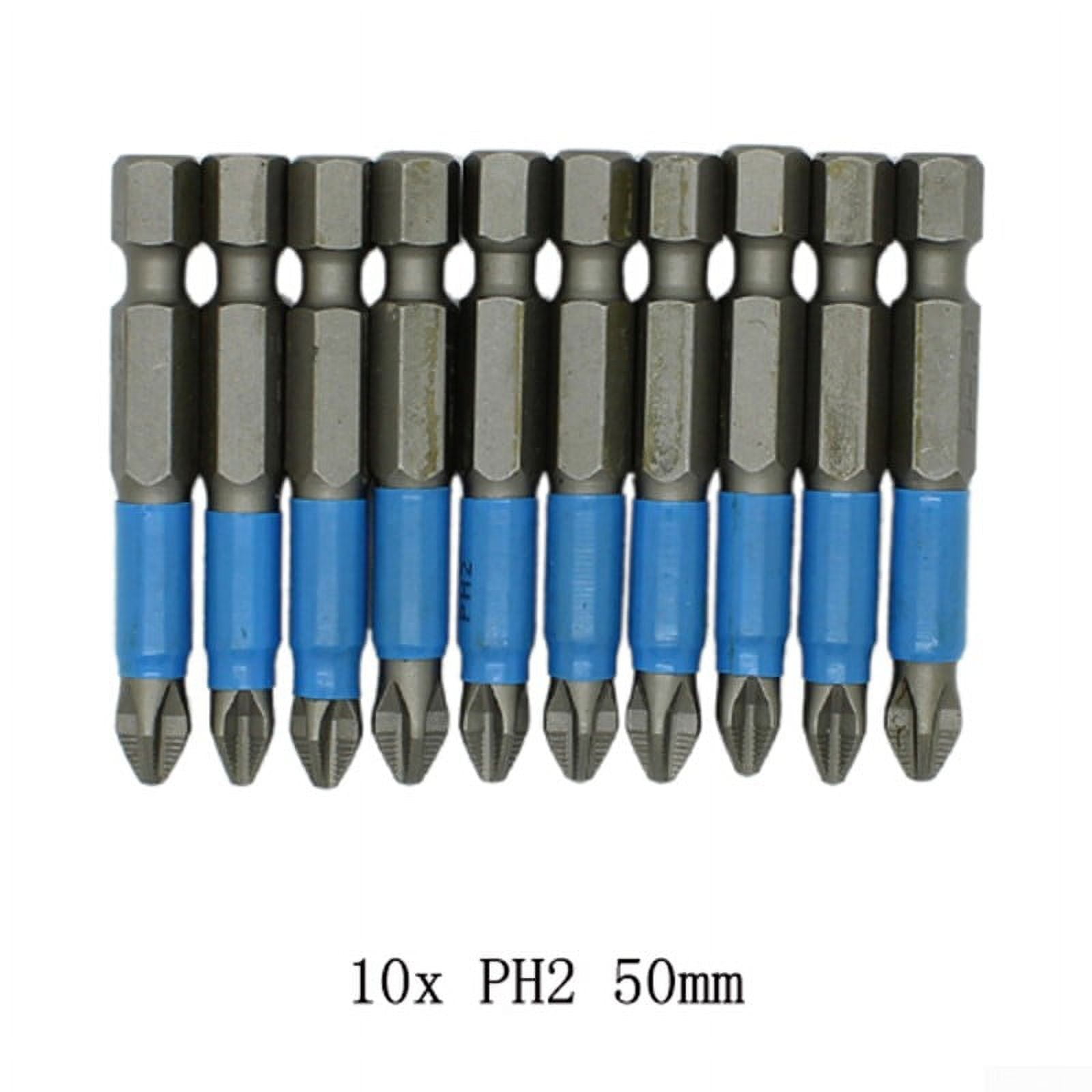 10pcs 50mm Non Slip Screwdriver Bit Magnetic Single Head PH1/PH2/PH3 ...