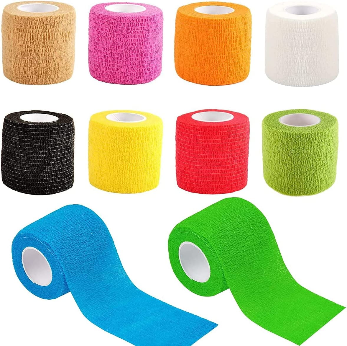 10pcs 5cmx4.5m elastic self-adhesive sports tapes for joint sprains and ...