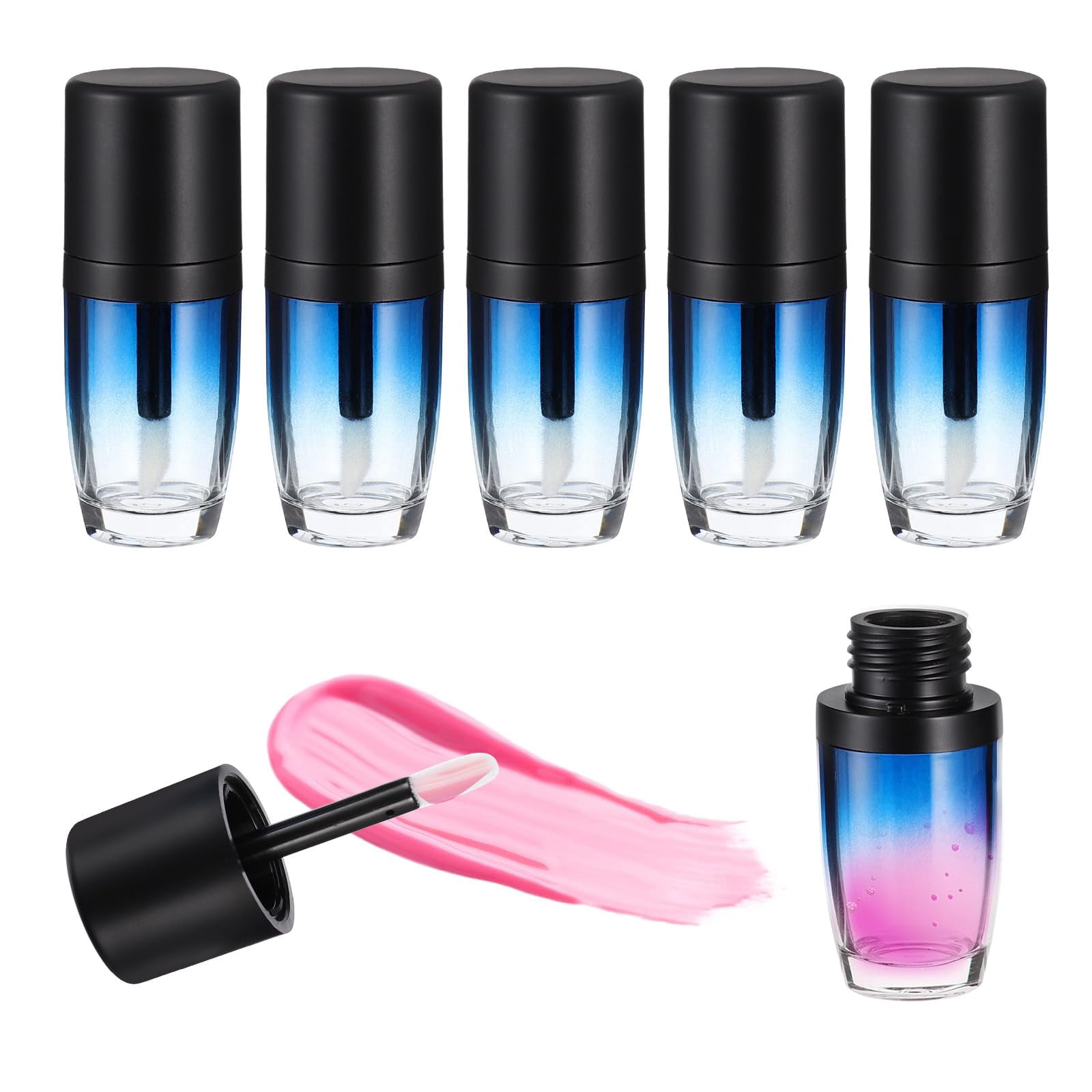10pcs 5ml Lip Gloss Empty Tube lip gloss tube with wand refillable lip ...