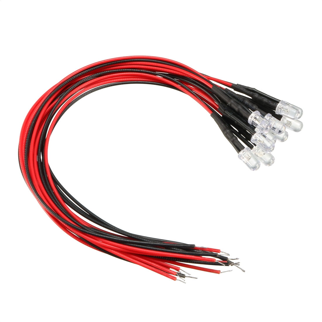 10pcs 5mm Pre Wired light RGB Fast Flash Flashing 20mA 9-12V 20cm ...