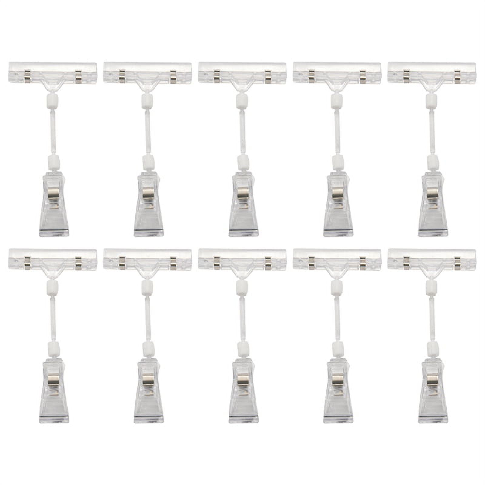 10pcs 6.5 inch Height Transparent Plastic Double Clips Adjustable Sign ...