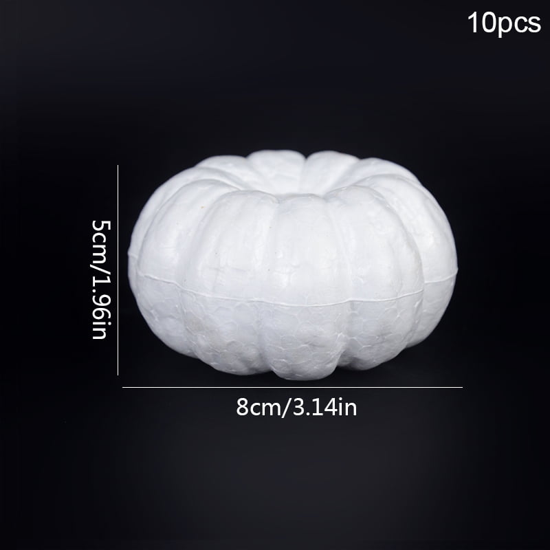 10pcs 6/8cm White Foam Pumpkin Models Polystyrene Styrofoam Artificial ...
