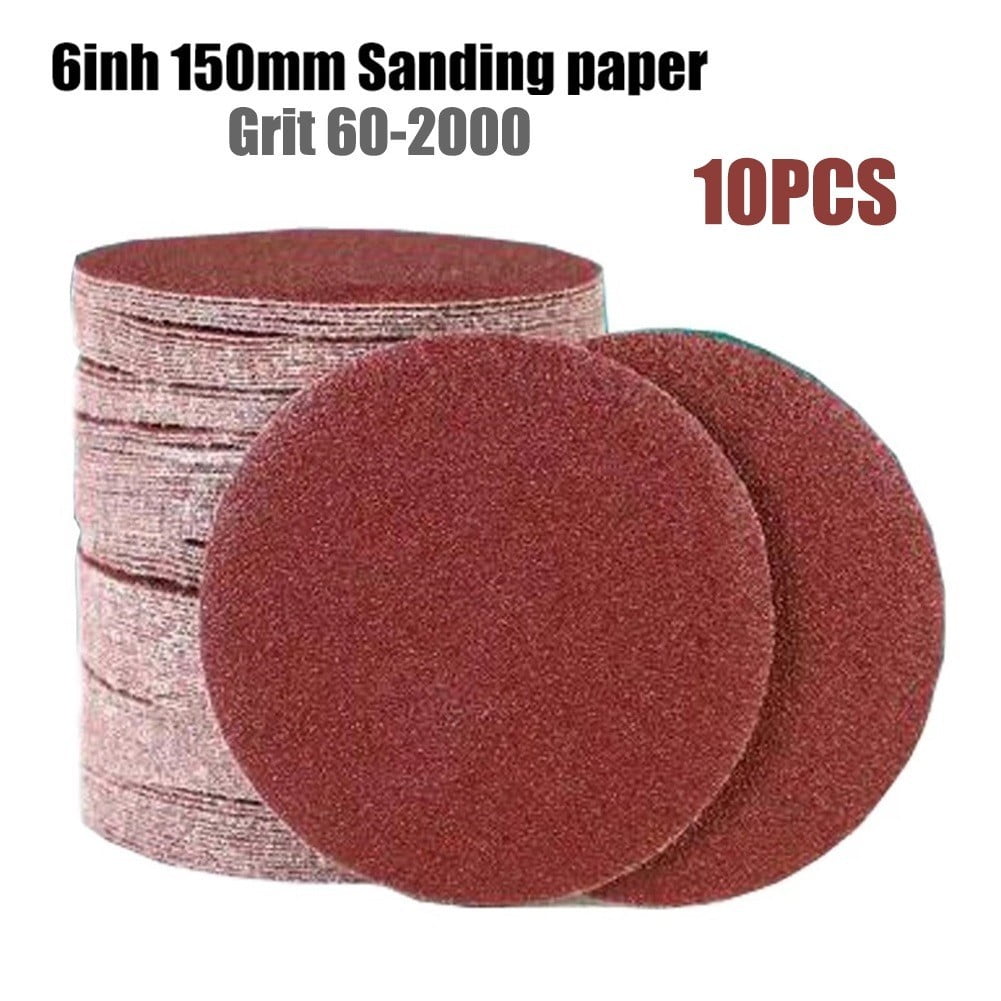 10pcs 6inch 150mm Sanding Paper Set 60-2000 Grid Metal Polished ...