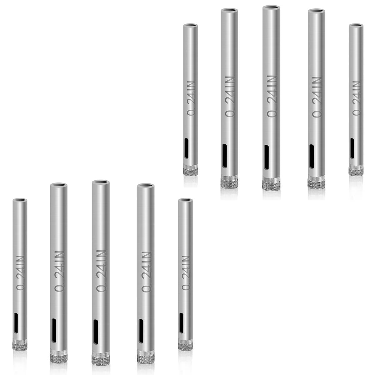 10pcs 6mm 0.24" inch Diamond Drill Bits Extractor Remover Tools Hole ...