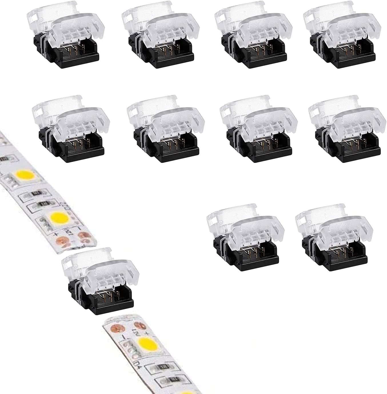 10pcs 6pin RGBWW LED Strip Connector LED Strip to Strip Connection Use ...