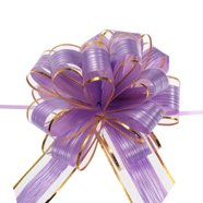 Large Ivory Wedding Pull Bows with Long Tulle Tails - 9" Wide, Set of 6 ...