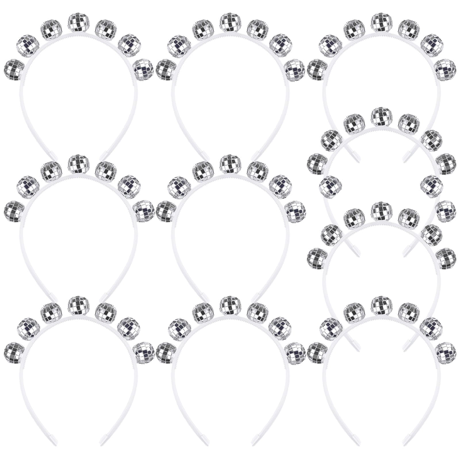 10pcs 70s Retro Mirror Silver Head Boppers Disco Costume Headpiece And ...