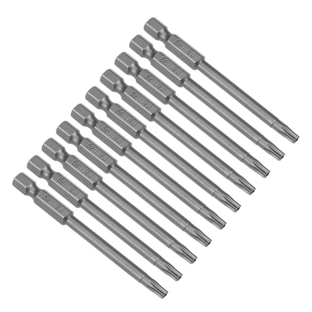 10pcs 75mm 1/4" Hex Shank T20 Magnetic Torx Head Security Screwdriver Bits S2 - Walmart.com
