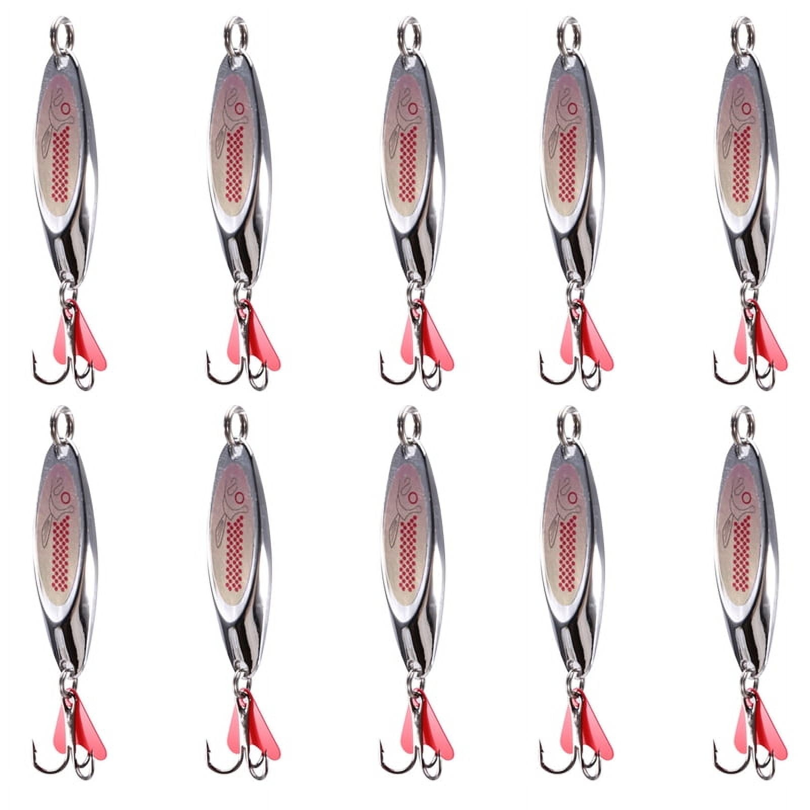 10pcs 7g Spinner Spoon Trout Fishing Lure Hard Bait Sequins Noise ...