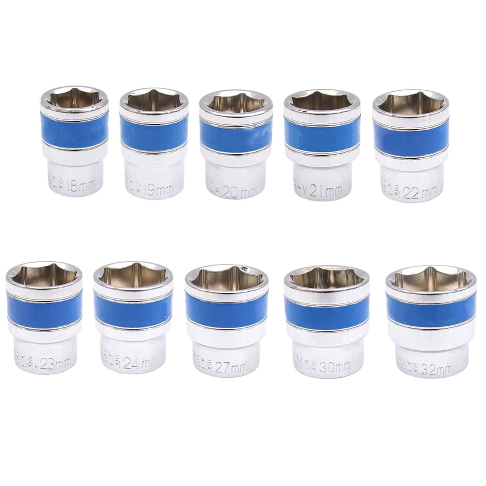 10pcs 8-32mm 1/2'' Drive Hexagonal Socket Set Metric Wrench Socket ...