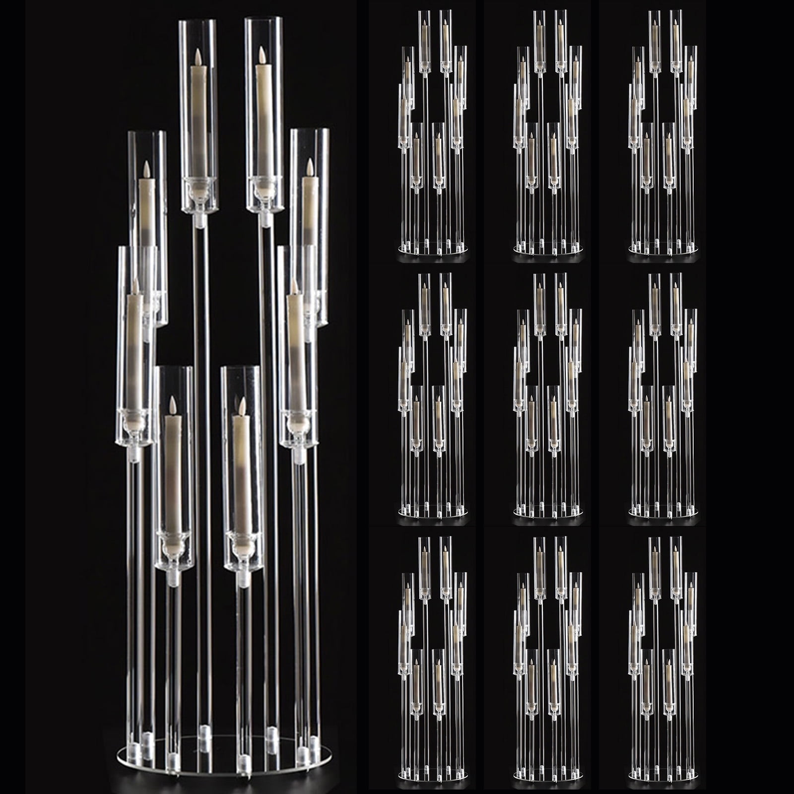 10pcs 8 Arm Acrylic Clear Candelabra For Wedding Centerpieces Decor ,38 ...