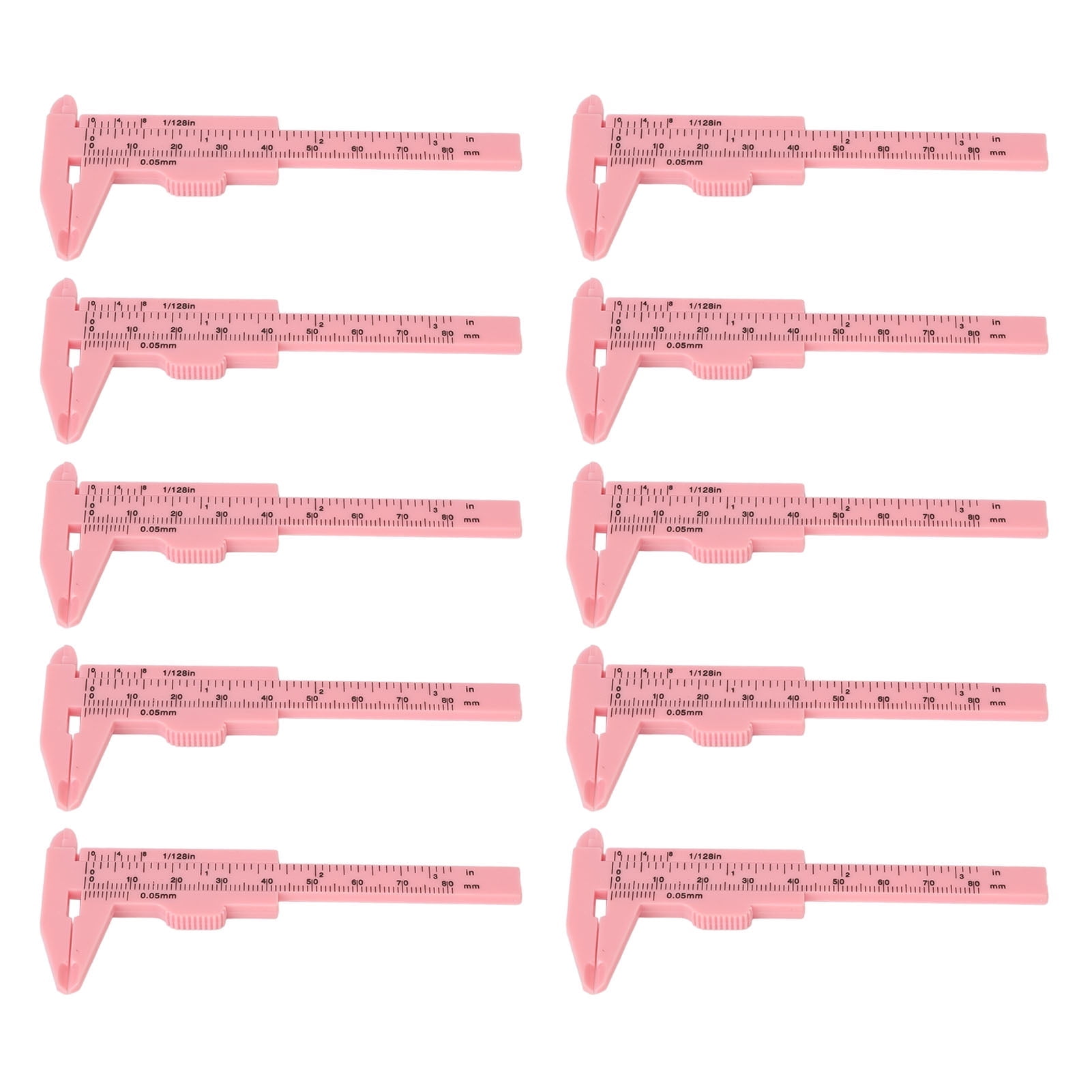 10pcs 80mm Eyebrow Measuring Ruler Pink Eyebrow Tattoo Double Scale ...