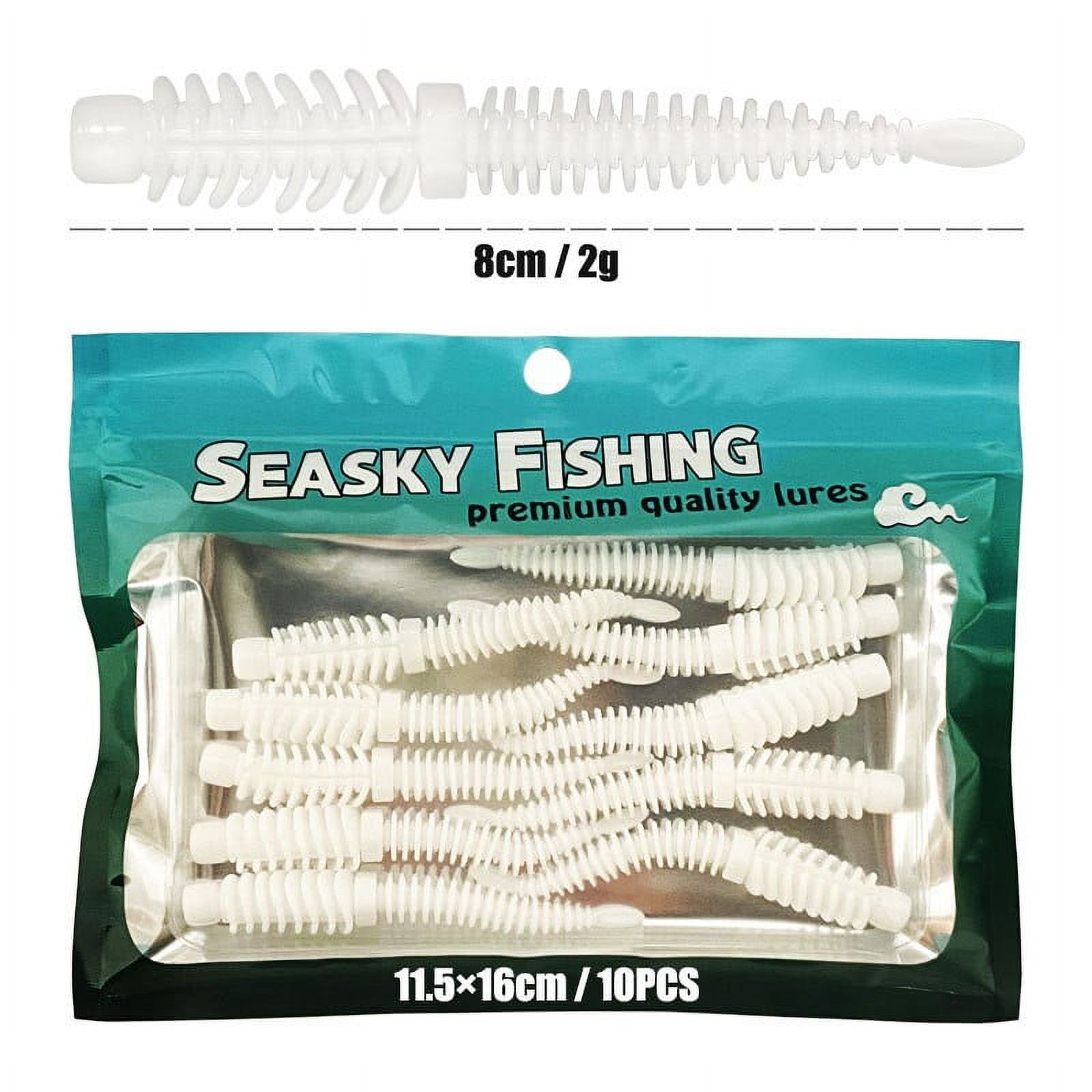 10pcs 8g/2cm Floating Worm Bait Water Light Dance Worm Realistic Luya ...