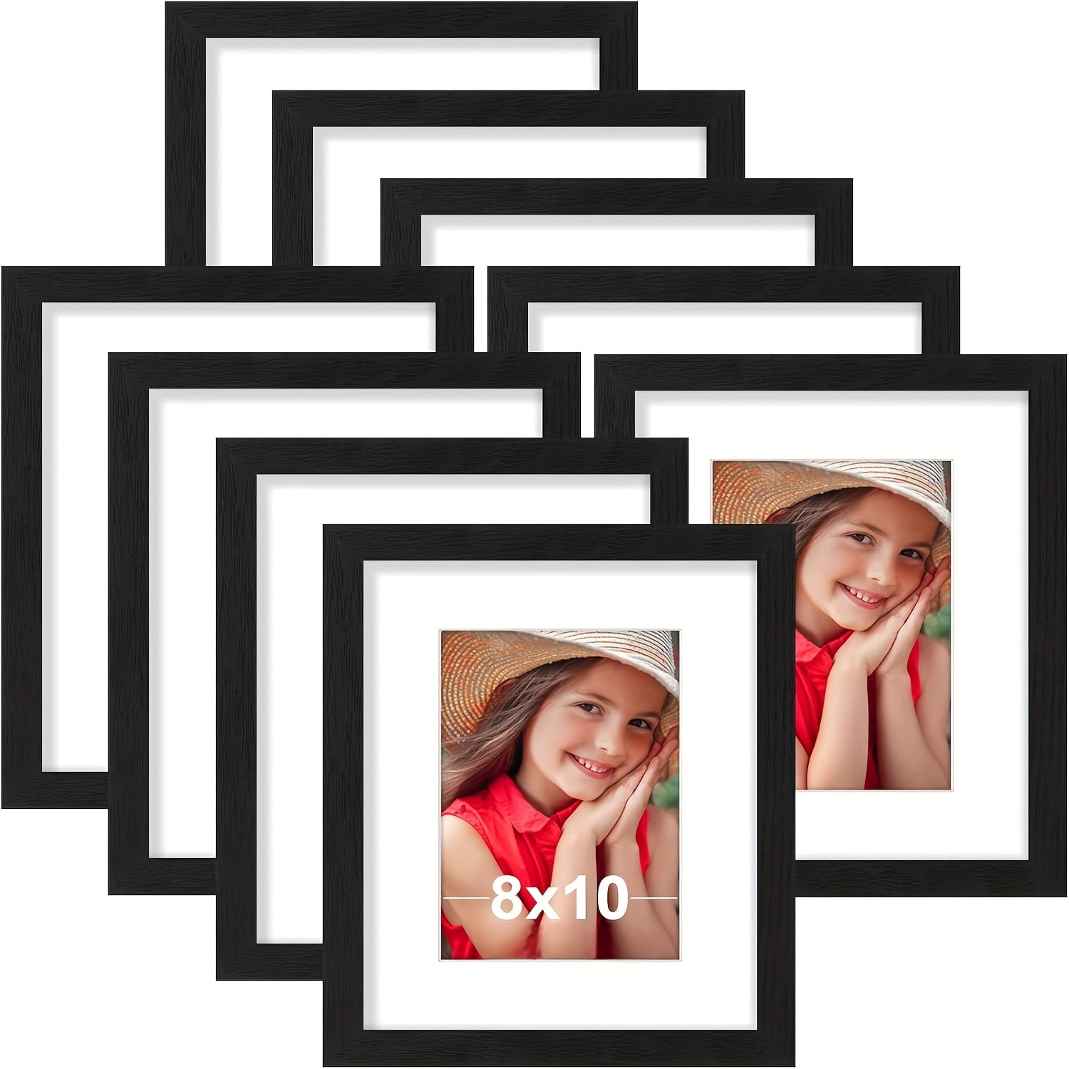 10pcs 8x10 Black Multi Picture Frames Set for Family Photos, Artwork, Light Weight Bulk 8 By 10 ...