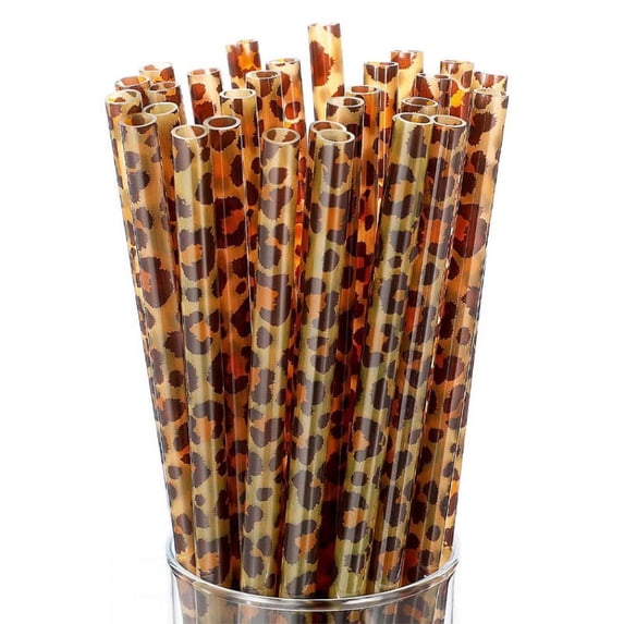 10pcs 9.06inch/10.24inch Reusable Plastic Straws, Colorful Pattern ...