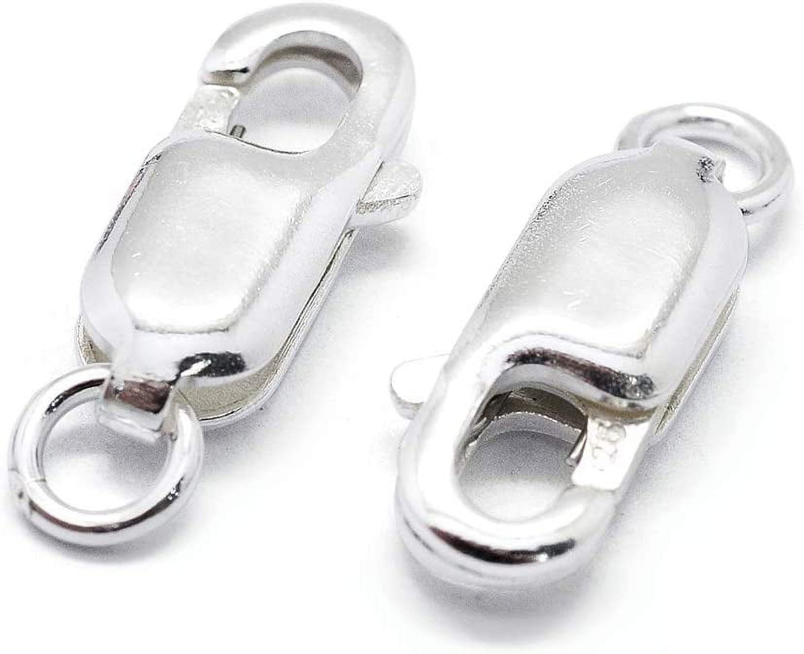 10pcs 925 Sterling Silver Lobster Claw Clasps Small Rectangle Trigger ...