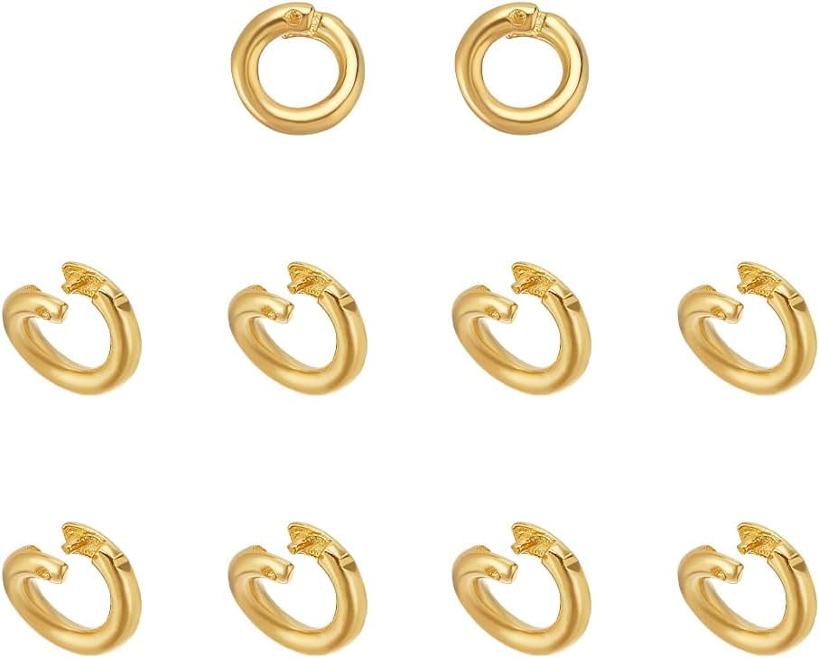 10pcs 925 Sterling Silver Locking Jump Rings 6mm Crimp Jump Rings ...