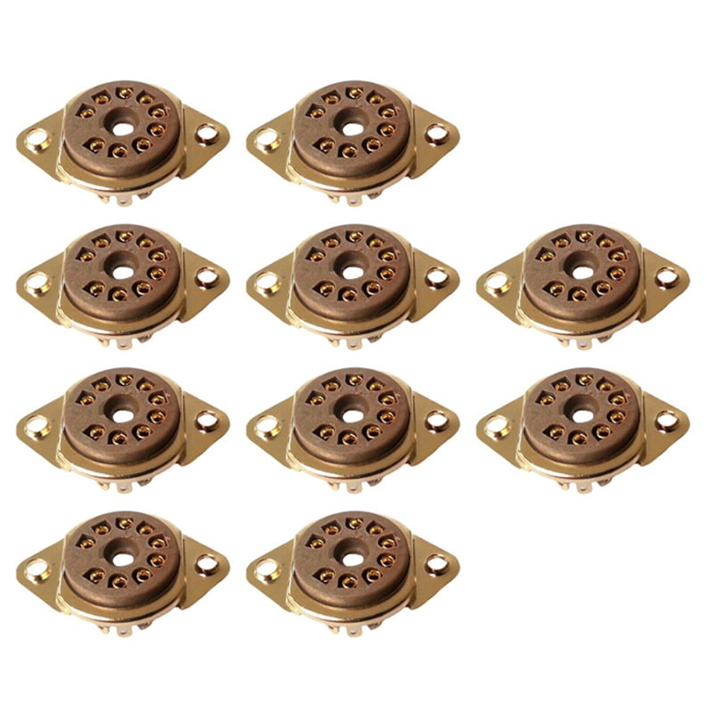 10pcs 9Pins Bakelite Tube Socket Valve Base for 12AX7,12AT7,12AU7,ECC83 ...