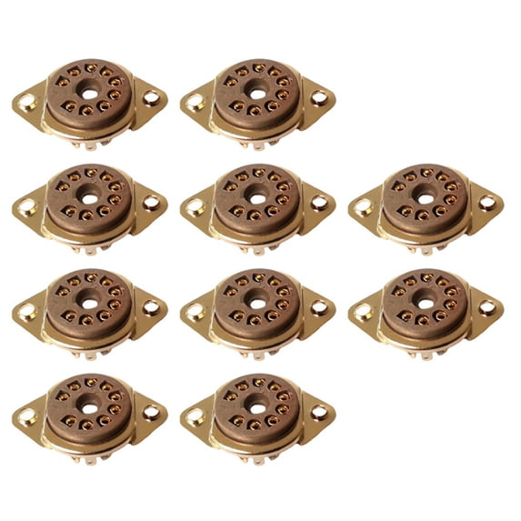 10pcs 9Pins Bakelite Tube Socket Valve Base for 12AX7,12AT7,12AU7,ECC83 ...